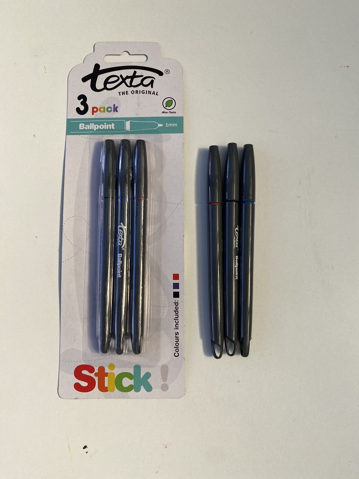 3 X 3pk Texta Ballpoint Pen. Red/Blue/Black | eBay
