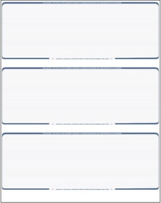 250 Blank Check Paper - 3 On Page Business Computer Check, Steel Blue ...