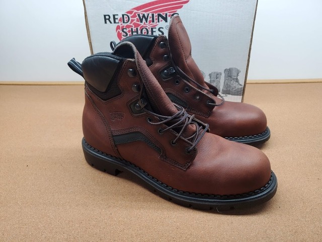 Mens Red Wing 2226 Brown Leather Safety 6" Work BOOTS Size 14 D Made in ...