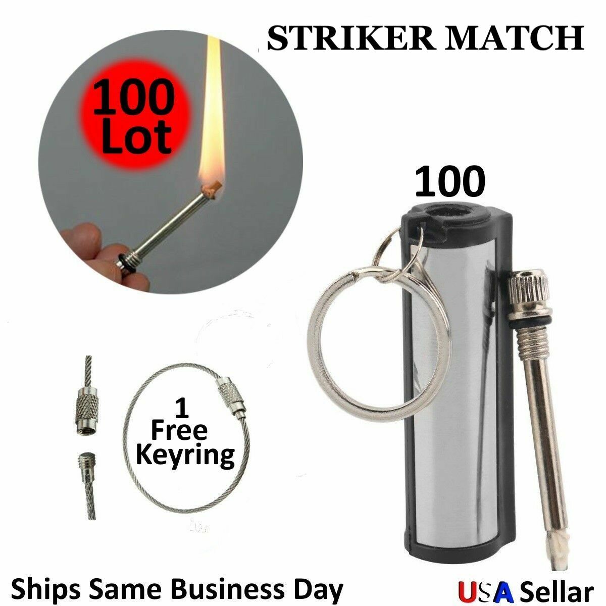 Striker Match Lighter Permanent Fire Starter Emergency Waterproof ...