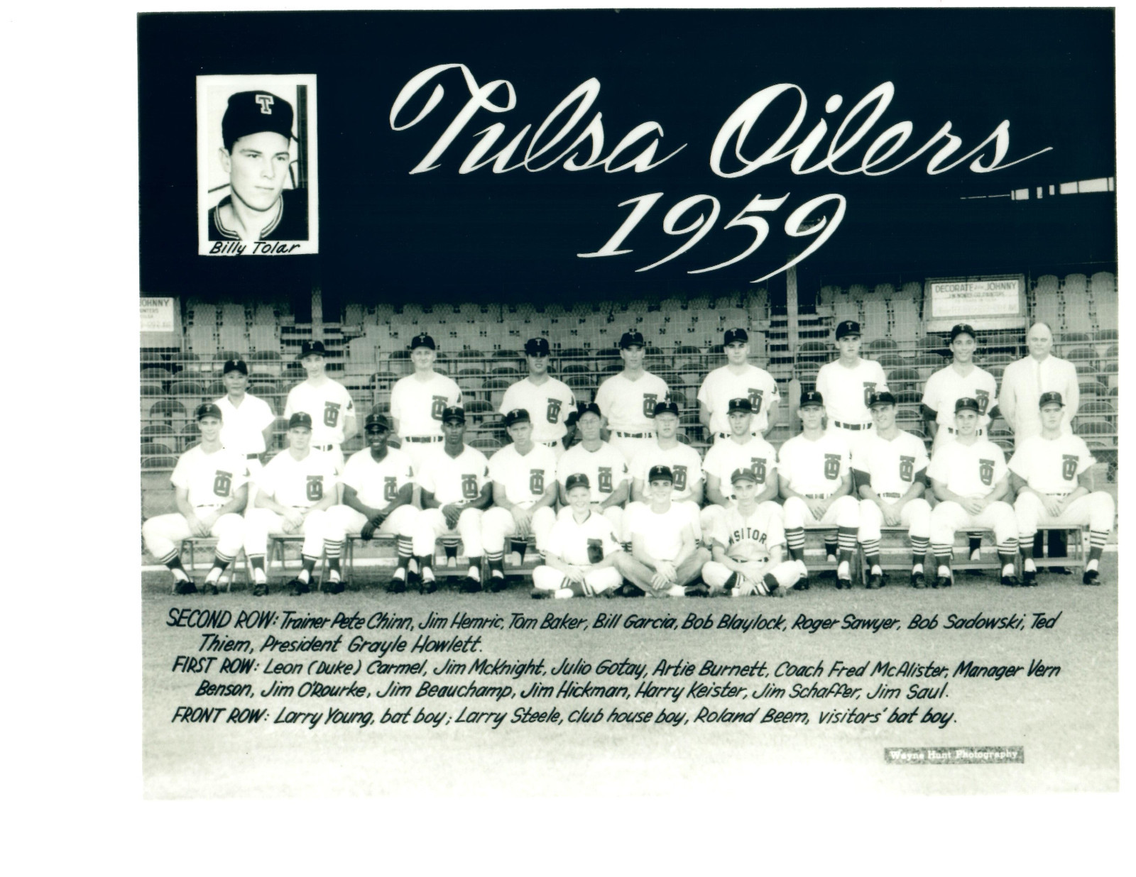 1959 TULSA OILERS 8X10 TEAM PHOTO BASEBALL OKLAHOMA | eBay