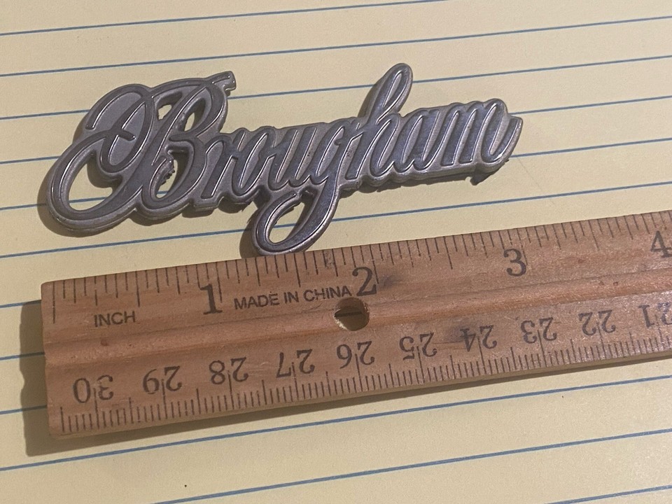 Vintage Cadillac Brougham Car Emblem Logo Badge - Cursive Letters | eBay