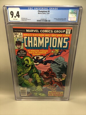 Champions #9 CGC. 9.4 White Pages! The Amazing Cover Says It All! | eBay