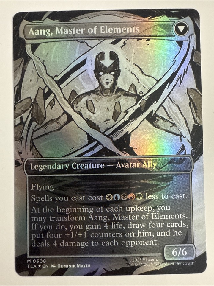 MTG Avatar Aang 0308 (Borderless) Foil Avatar: The Last Airbender TLA ...