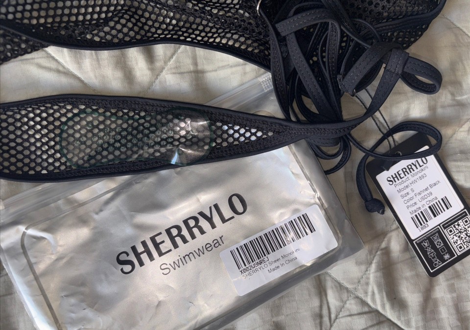 New Sherrylo Sheer Fishnet Monokini Mesh Halter Thong Bodysuit ...