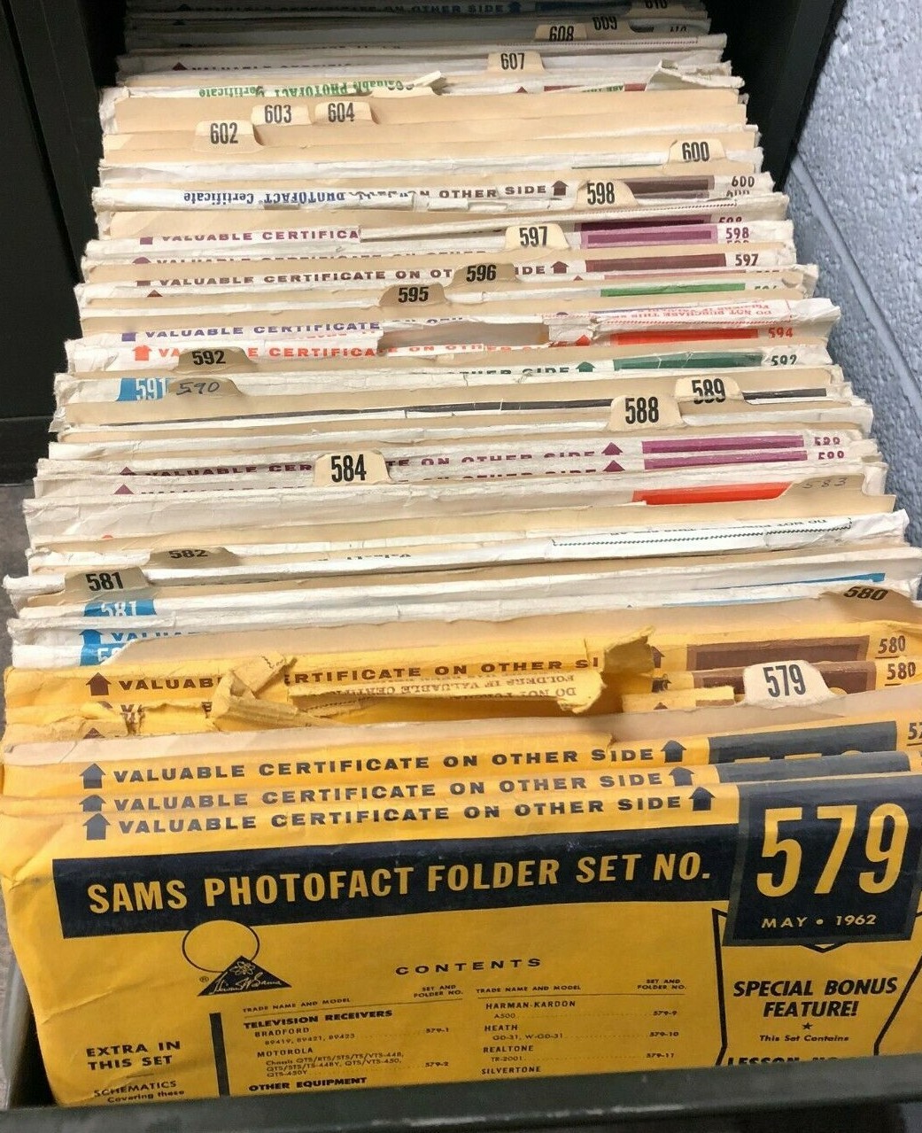 Vintage *NOS* Sams Photofact Folders 579-617, Full Schematic Folder ...