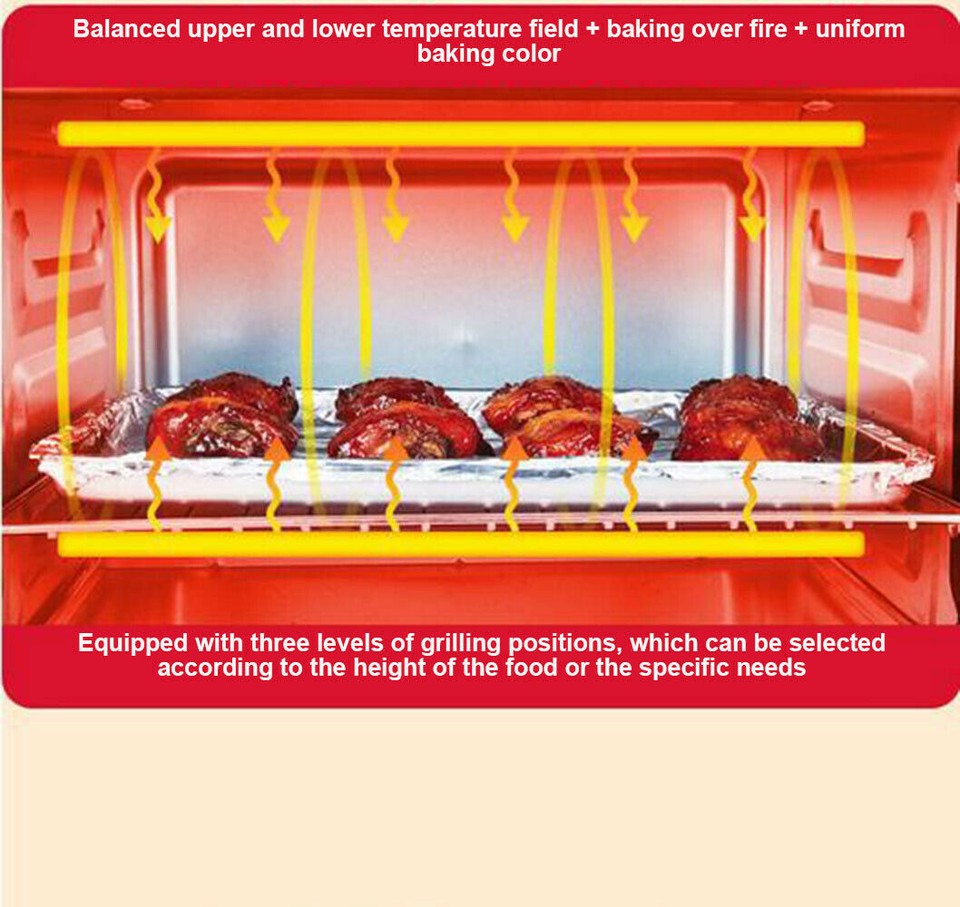 22L Multi Function Small Electric Oven Desktop Baking Machine Toaster ...