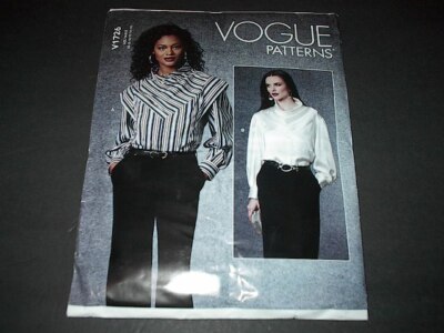 Vogue Pattern 1726 Misses' Very Loose-Fitting Blouse w/ Cowl Neckline 8 ...