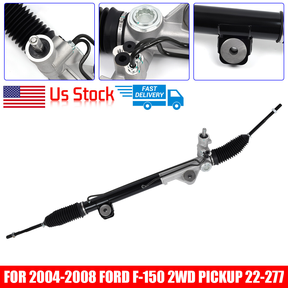 22-277 For 04-08 Ford F-150 06-08 Lincoln Mark LT Power Steering Rack ...