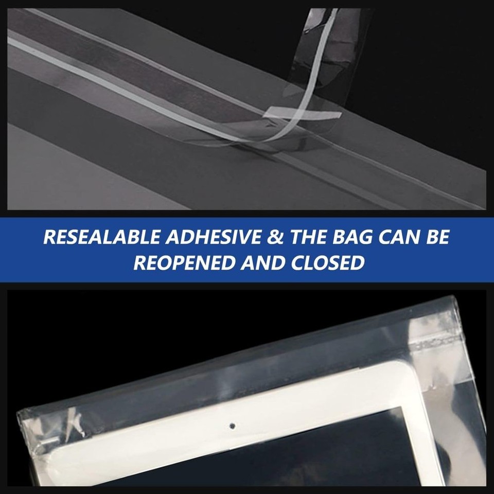 100pcs Resealable Clear Bags Plastic Opp Cello Merchandise Poly Bags ...