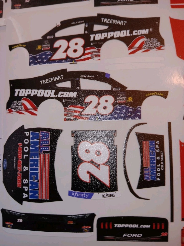 2025 Kyle Sieg All American Pool Xfinity 1/64 Peel& Stick Decals | eBay