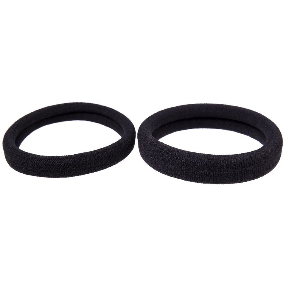 (20 Thick Black Hair Loops)-Elastic Hair Band, No Crease, Elastic ...