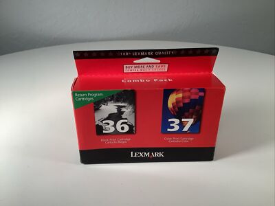 GENUINE Lexmark 36 37 Ink Cartridges Black & Color Combo NEW SEALED ...