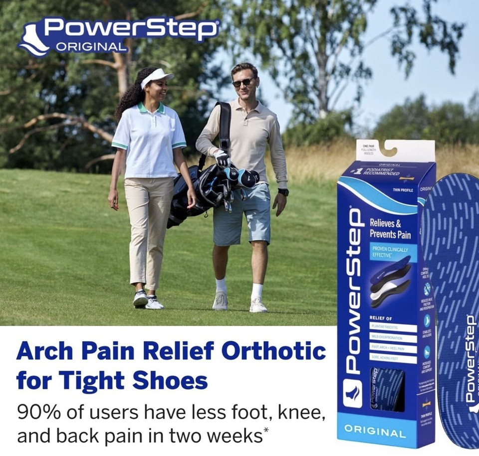 PowerStep Original Insole Full Length Inserts Orthotic Arch Support ...