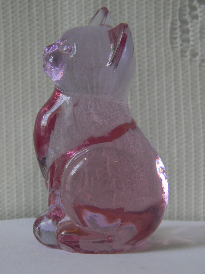 Vintage Fenton Art Glass ~ Rose Glass Kitten ~ Pink Cat Figurine 3" | eBay