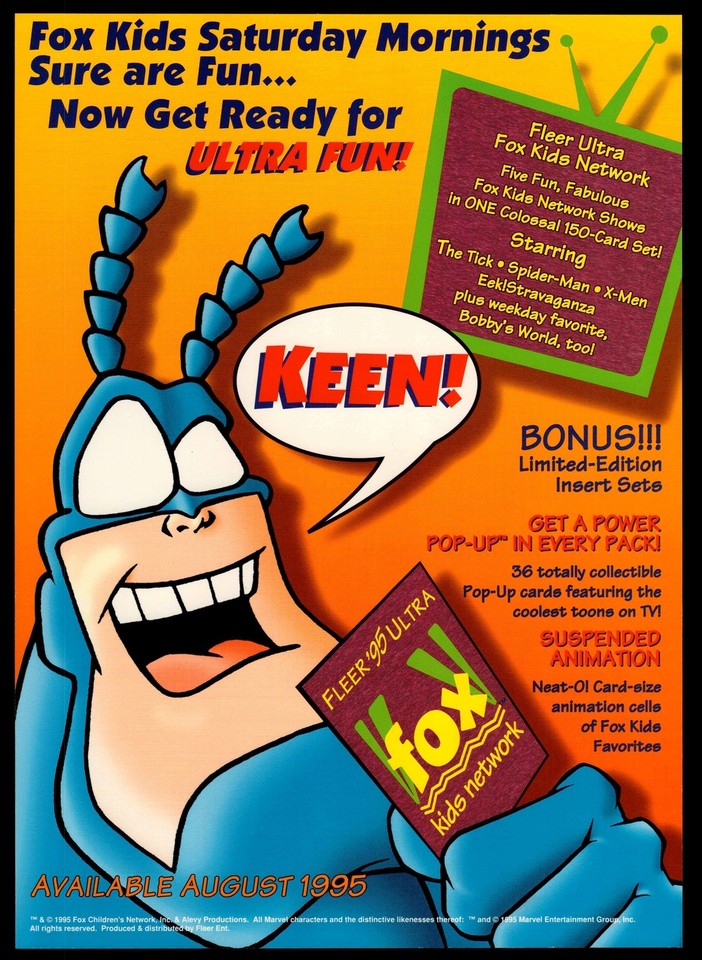 1995 Fox Kids Network Uncut 9 Card Promo Sheet Fleer Ultra Trading ...