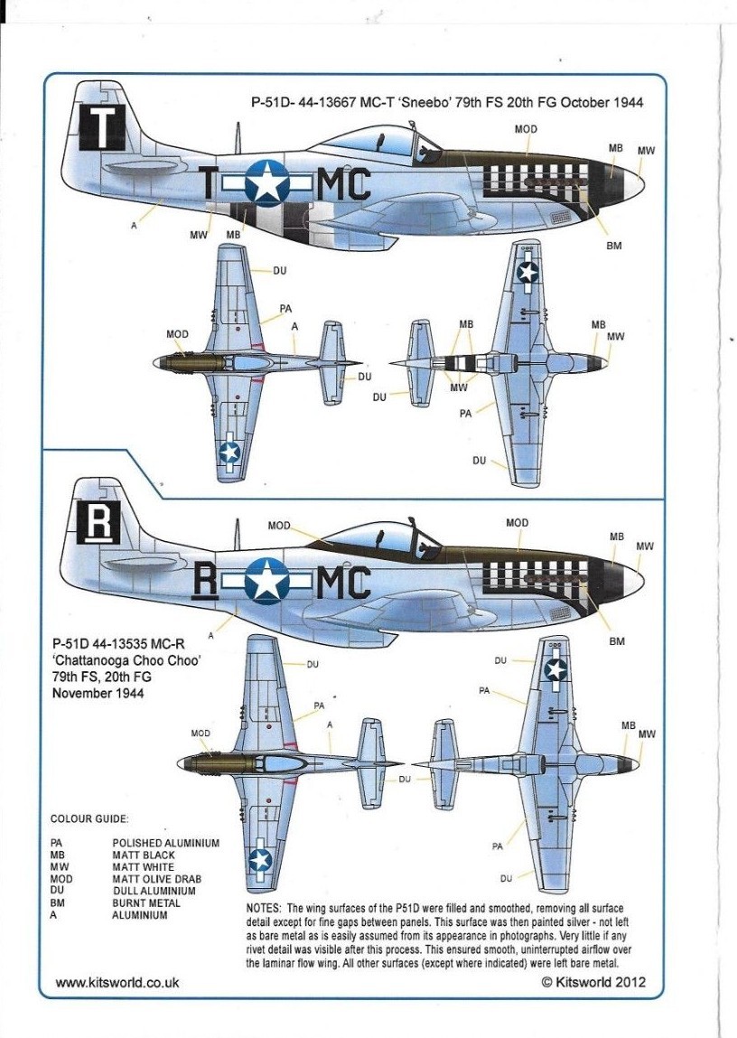 Kits World P-51D Mustang Decals 1/32 033, 20th FG, 2 Options | eBay
