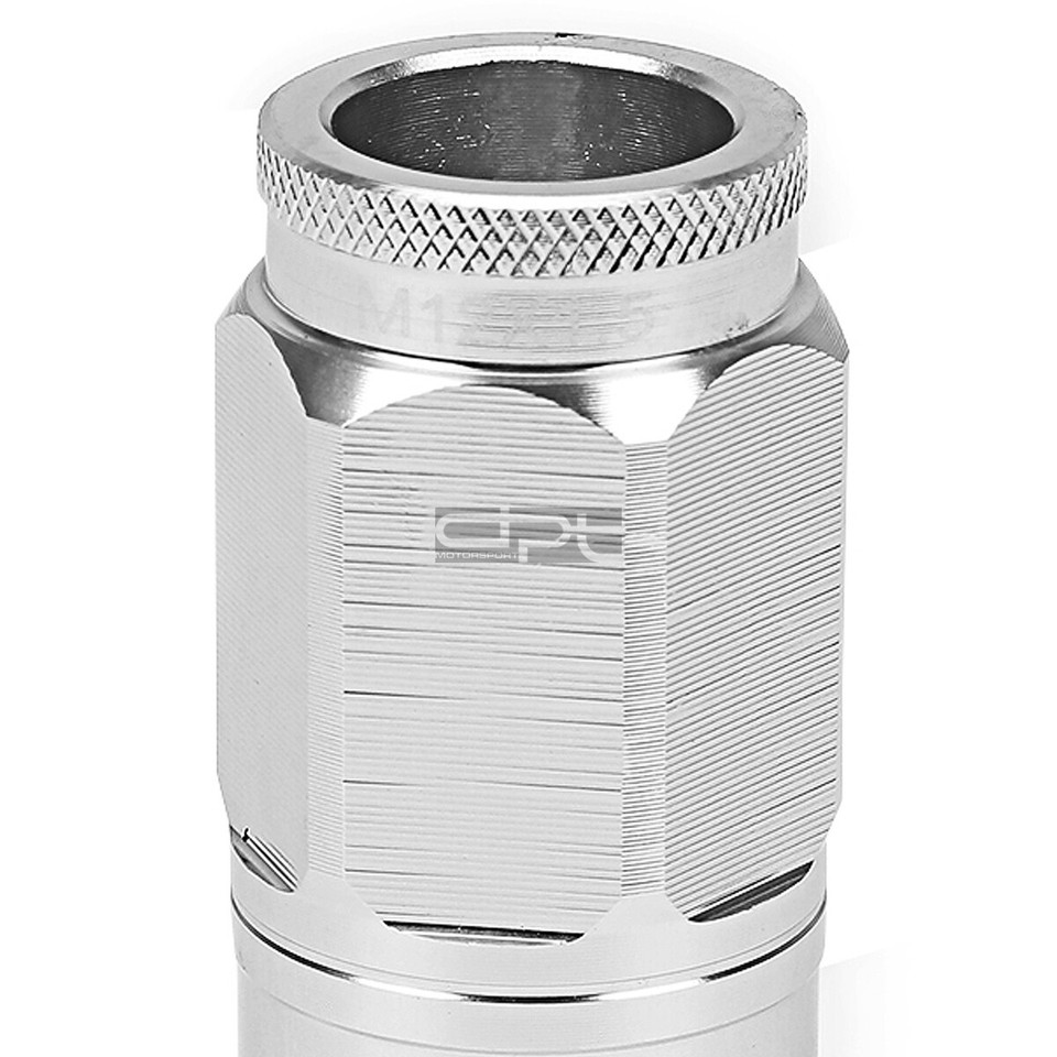 OPEN-END ALUMINUM SILVER 16 LUG+4 LOCK NUTS+ADAPTER M12X1.5 21MM OD ...