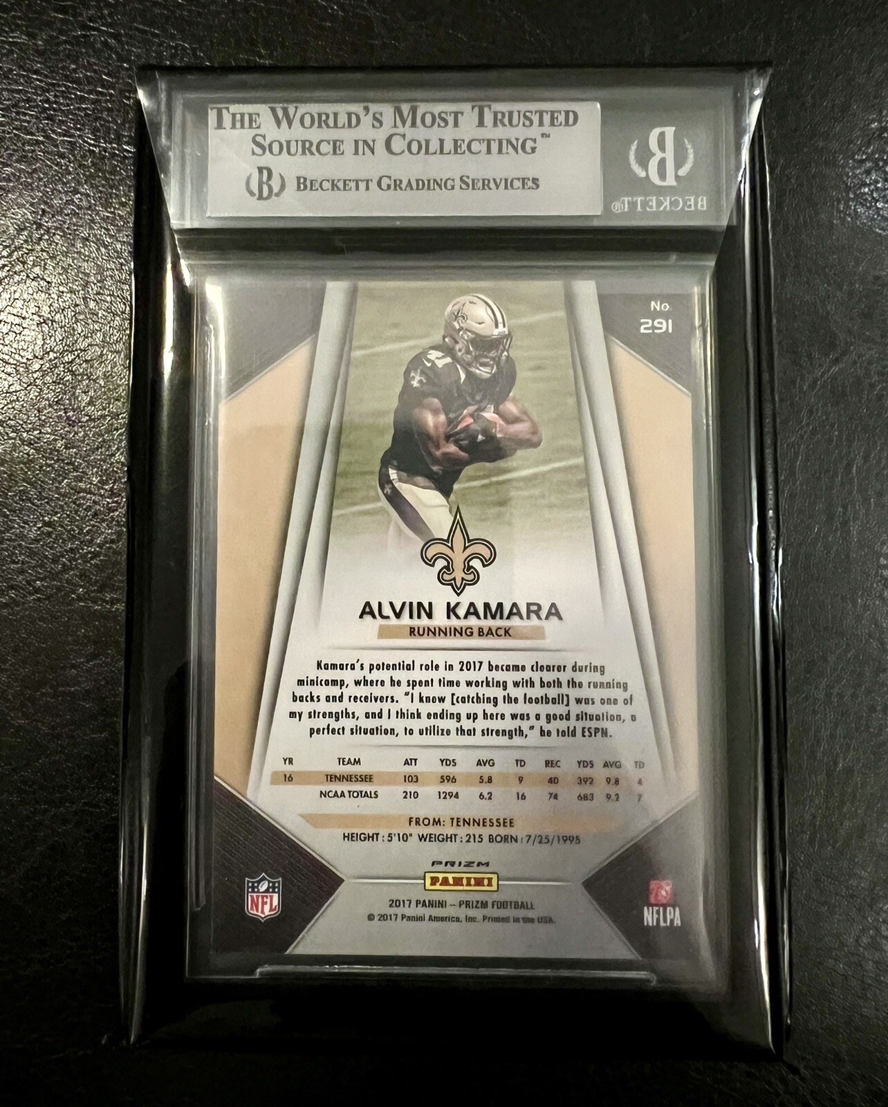 2017 Panini Prizm Alvin Kamara #291 Rookie Card RC BGS 8.5 Mint Sub ...
