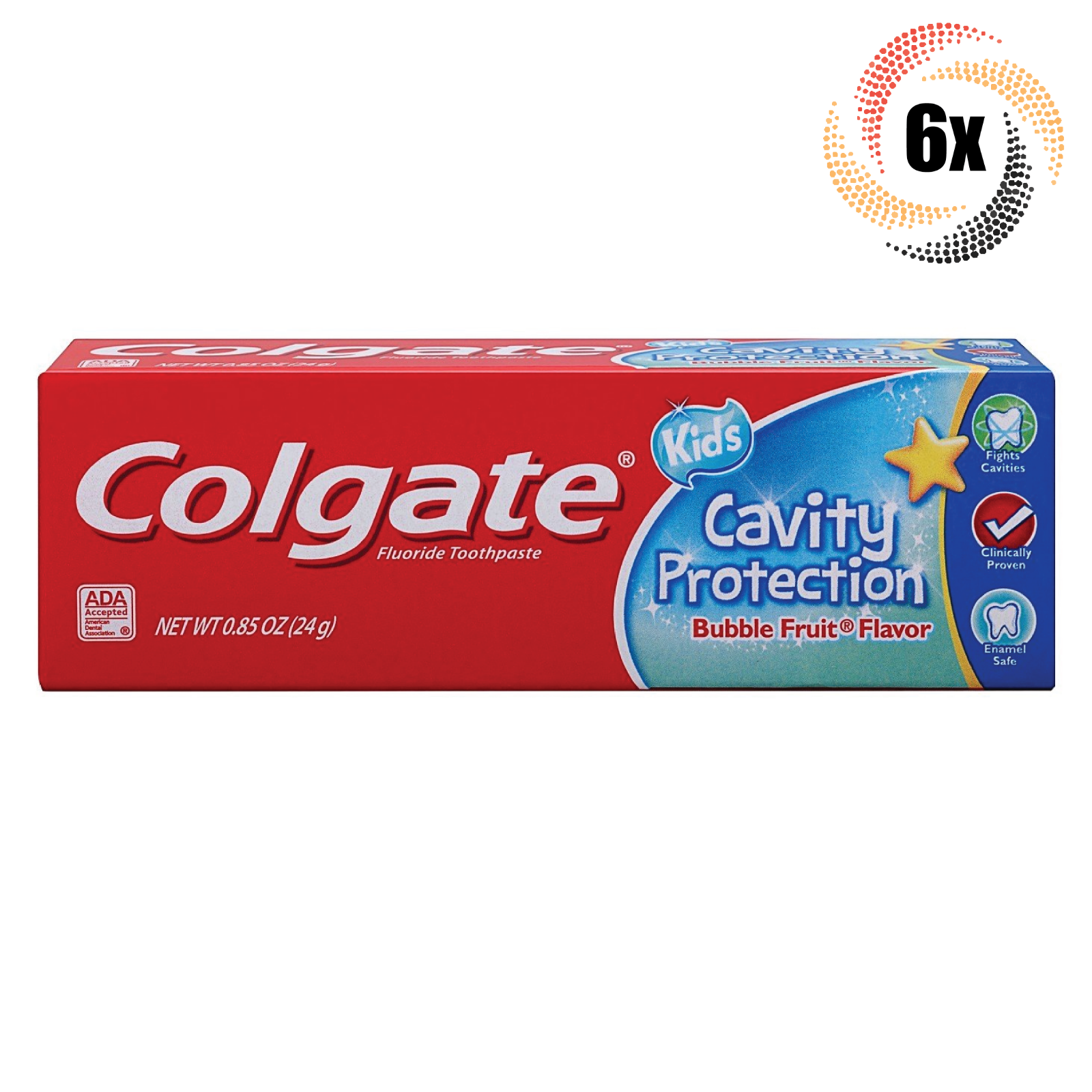 6x Packs Colgate Cavity Protection Bubble Fruit Flavor Travel ...