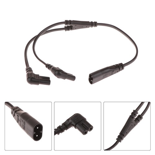 IEC 320 C8 Male To Dual C7 Right Angle Female Y Split 2Pin Power Cable ...