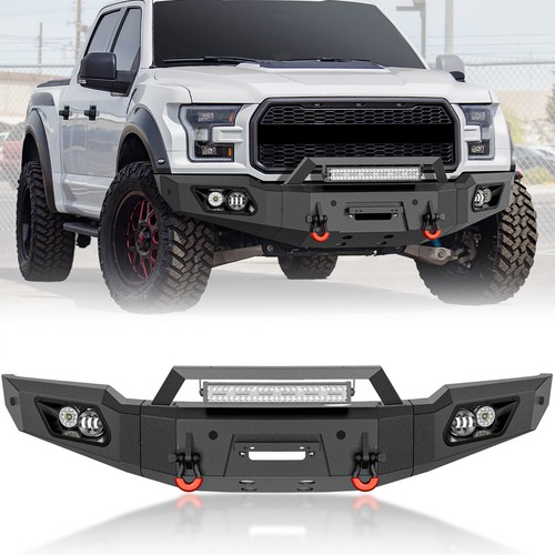 Front Bumper With Winch Plate & Skid Plate For 2017-2020 F-150 F150 SVT ...