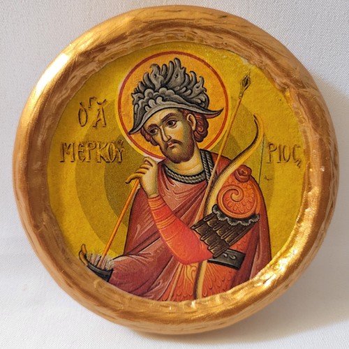 Saint Mercurius Merkourios Catholic and Greek Eastern Orthodox Round ...