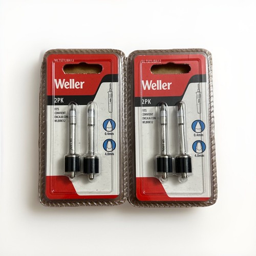 Lot Of 2 - WELLER WLTSETLIBA12 (2)-PACK SOLDERING TIPS .4mm & 4mm (4 ...
