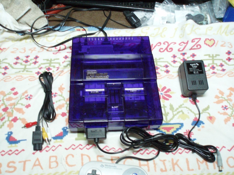 #494 Super Nintendo SNES CONSOLE- PURPLE, w/listed accessories | eBay