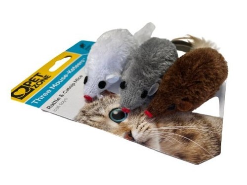 Pet Zone Mouse-Keteers Instinct Cat Toys, 3-Pack. Extra enticing catnip ...
