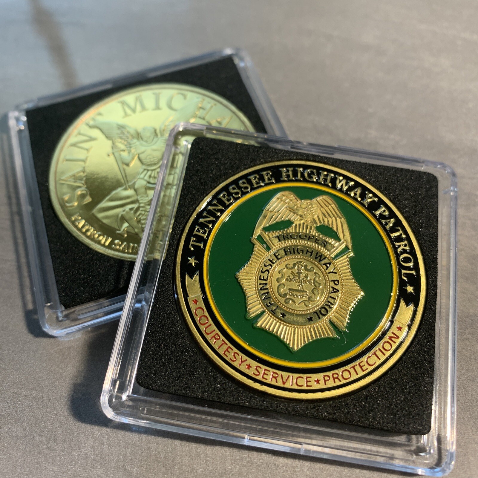 TENNESSEE HIGHWAY PATROL ST MICHAEL POLICE Challenge Coin 40mm with ...