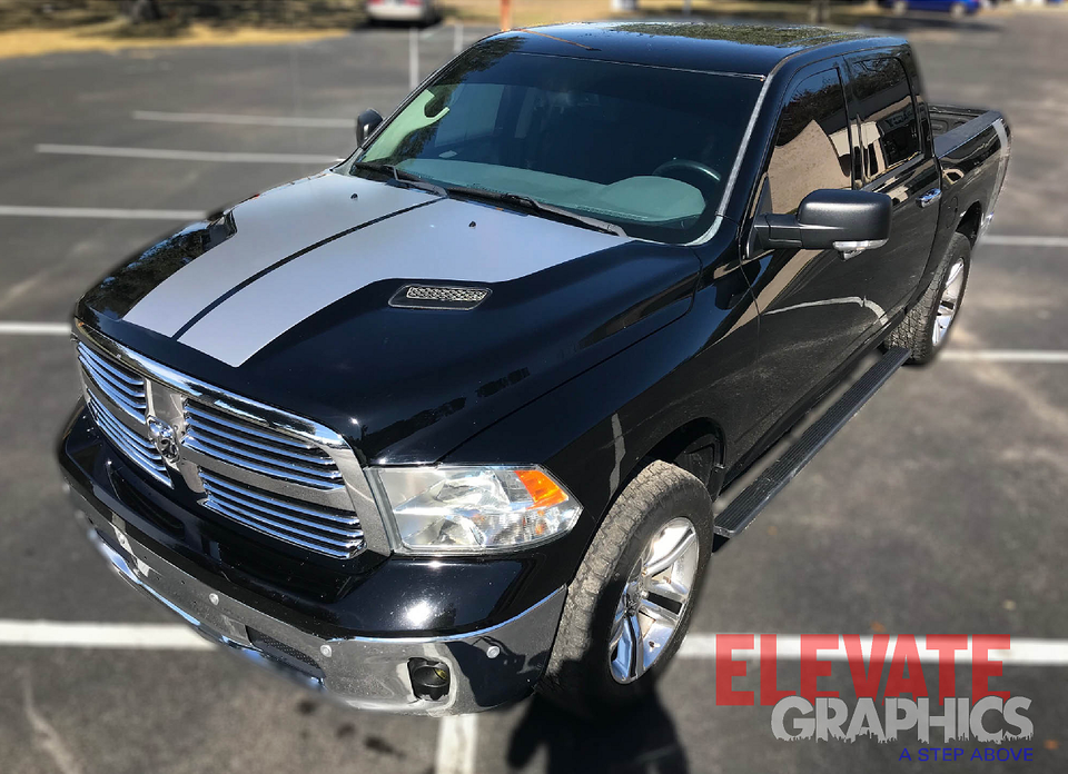 For Dodge Ram 1500 Stripes Sport Hood Graphics Racing Decals Vinyl 3M ...