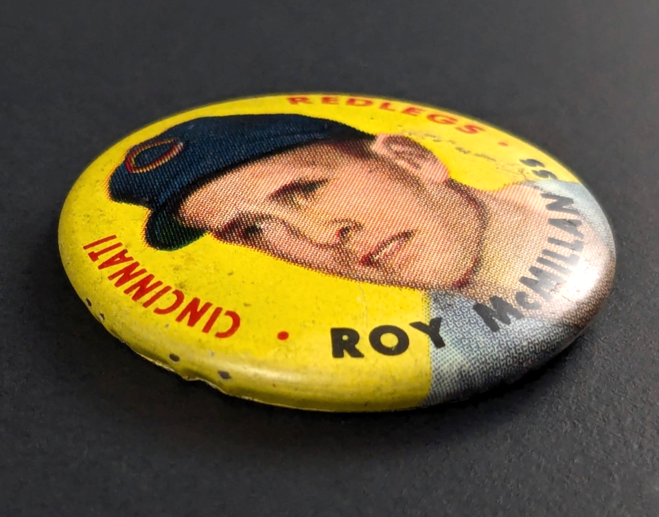 1956 Topps Baseball Pinback Pin Roy McMillan Cincinnati Redlegs | eBay