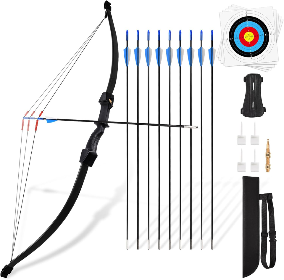45" Bow and Arrow Set for Kids 8-12 & Teens, Youth Archery Set ...