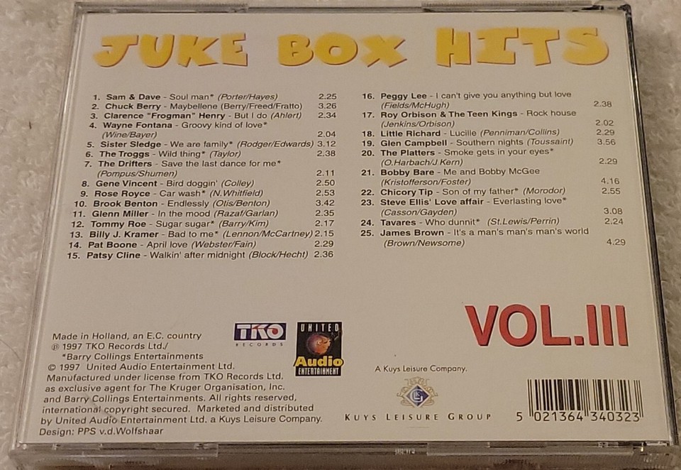 25 JUKE BOX HITS VOL. 3 ORIGINAL ARTISTS VARIOUS ARTISTS | eBay