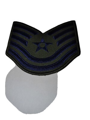 US Air Force Tech Sergeant Rank Patch Vtg E-6 E6 Green & Blue | eBay