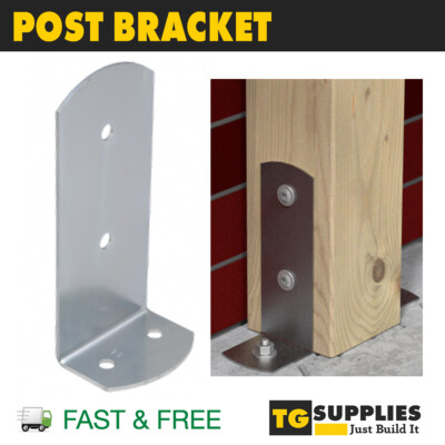 Galvanised Bolt Down Base Post Support Angle Bracket Fence Foot Bracket ...