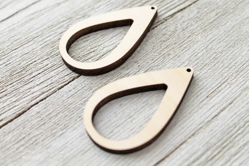 Träne Tropfen Reifen unvollendet Holz hängender Ohrring Ohrringe ...