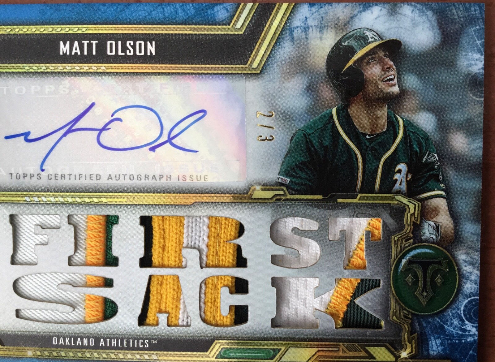 2020 Topps Triple Threads /3 Matt Olson 3 Color AUTO Jersey Relic A’s ...