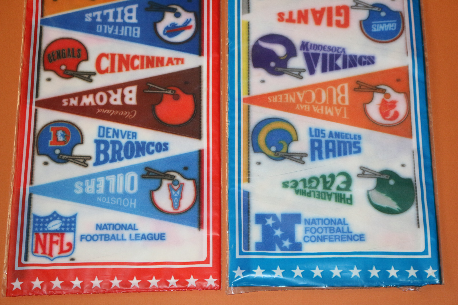 Vintage 1970's NFL Team Mini Pennant AFC NFC Unused 28 complete set in ...