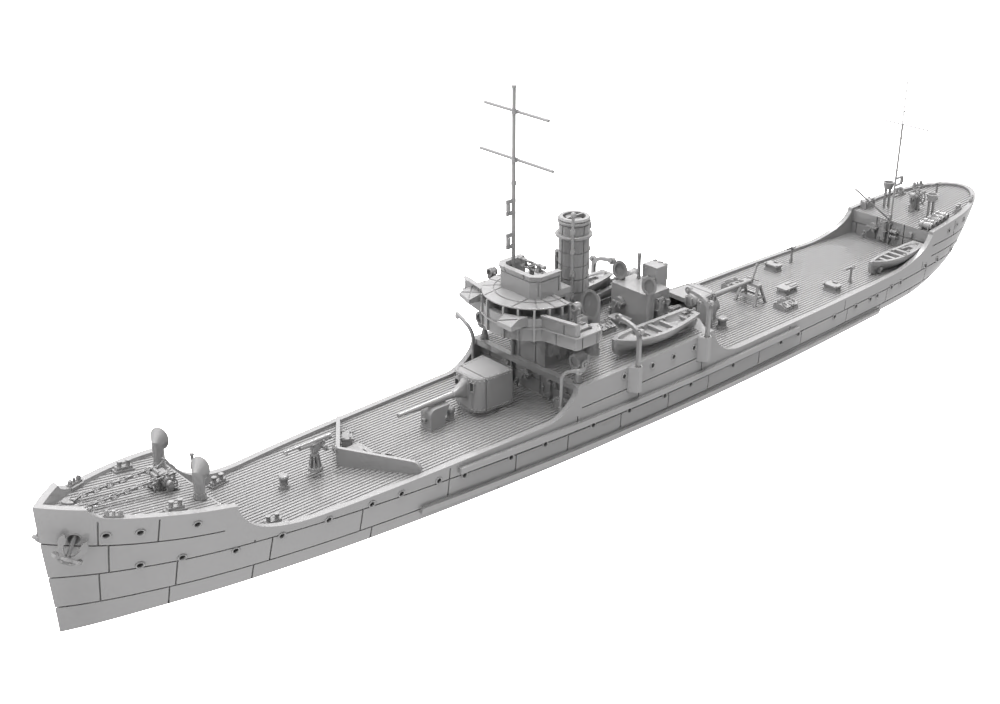 SSMODEL 1/144 Model Kit Waterline France Arras Class Submarine Chaser ...