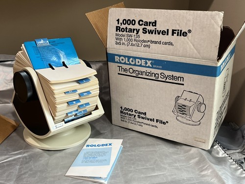 Vintage ROLODEX MODEL SW-135 Open Rotary Business 1000 Card File Swivel ...
