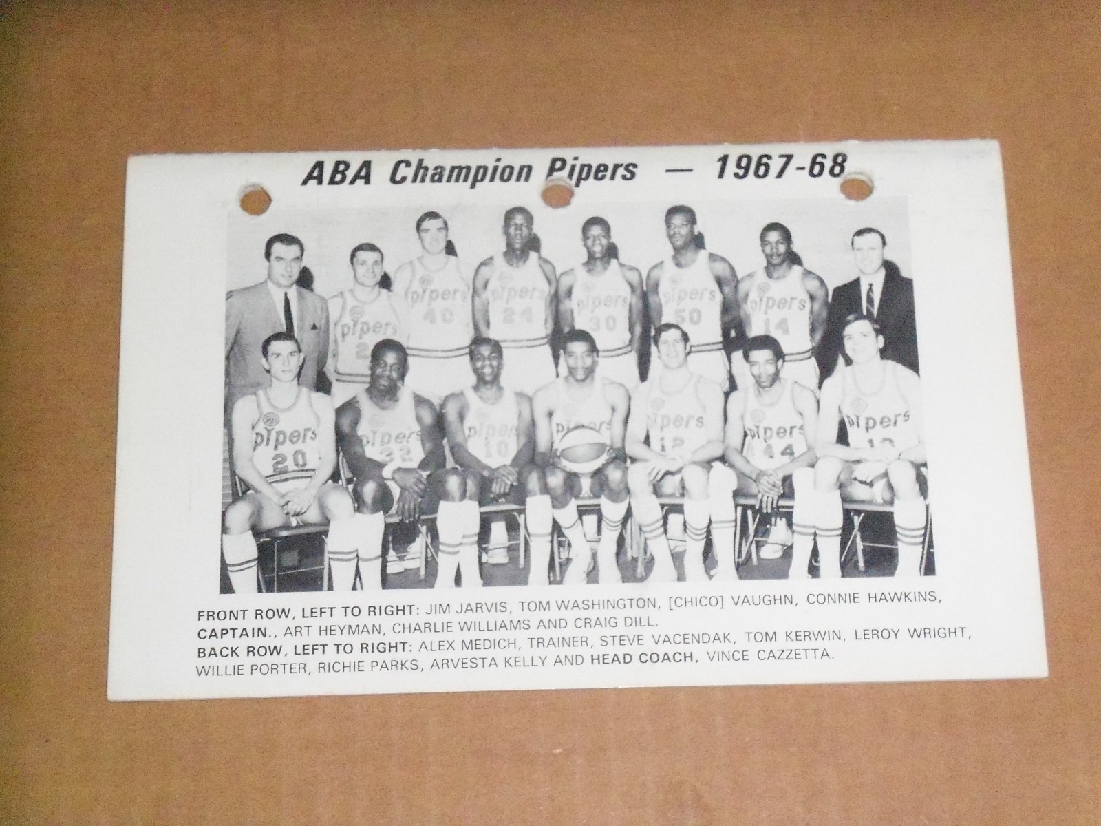 1968 Minnesota Pipers (ABA) Media Guide, Formerly Pittsburgh, Connie ...