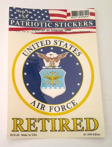UNITED STATES AIR FORCE RETIRED (4") Military Window Decal DC0168 EE | eBay