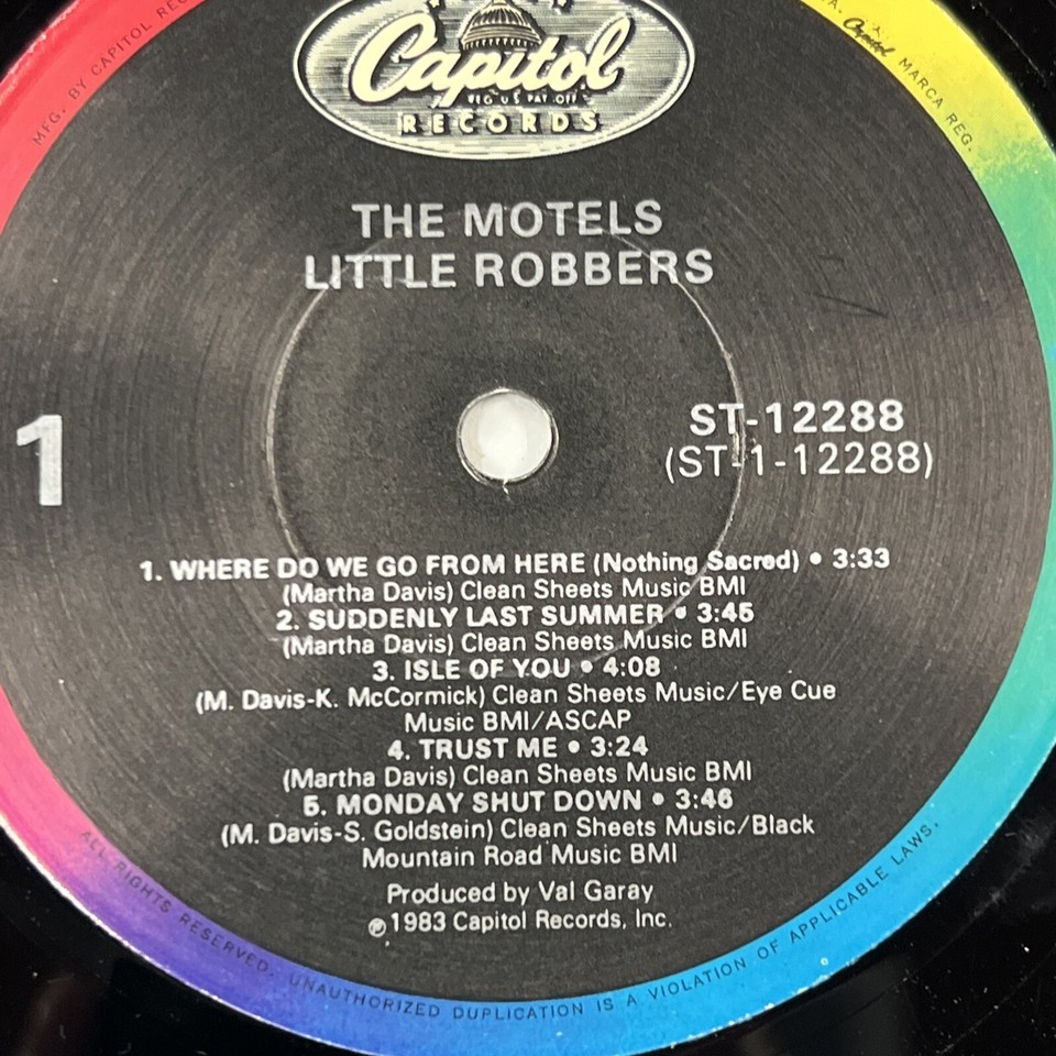 The Motels ‎– Little Robbers ORIGINAL 1983 PROMO | eBay