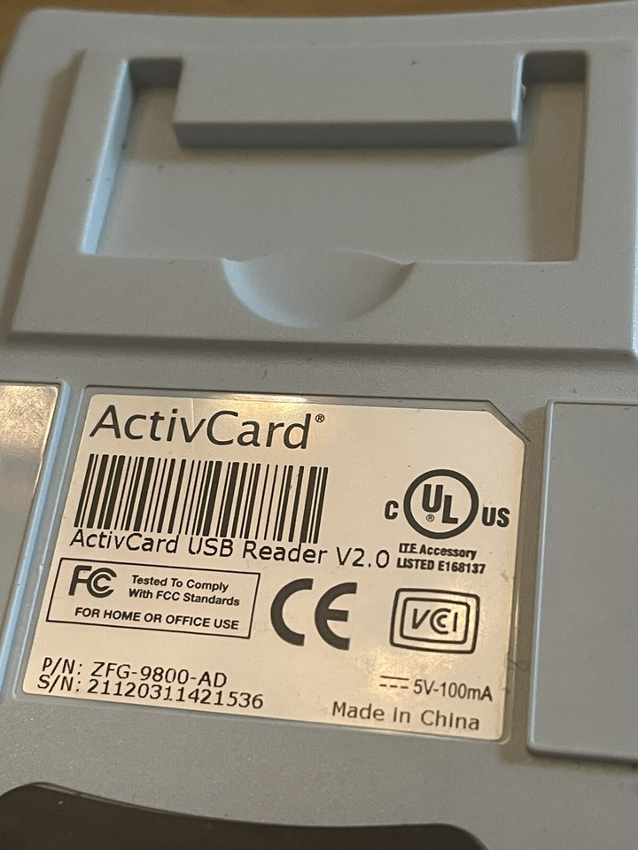 ActivCard USB Reader V2.0 Smart Card Reader CAC | eBay