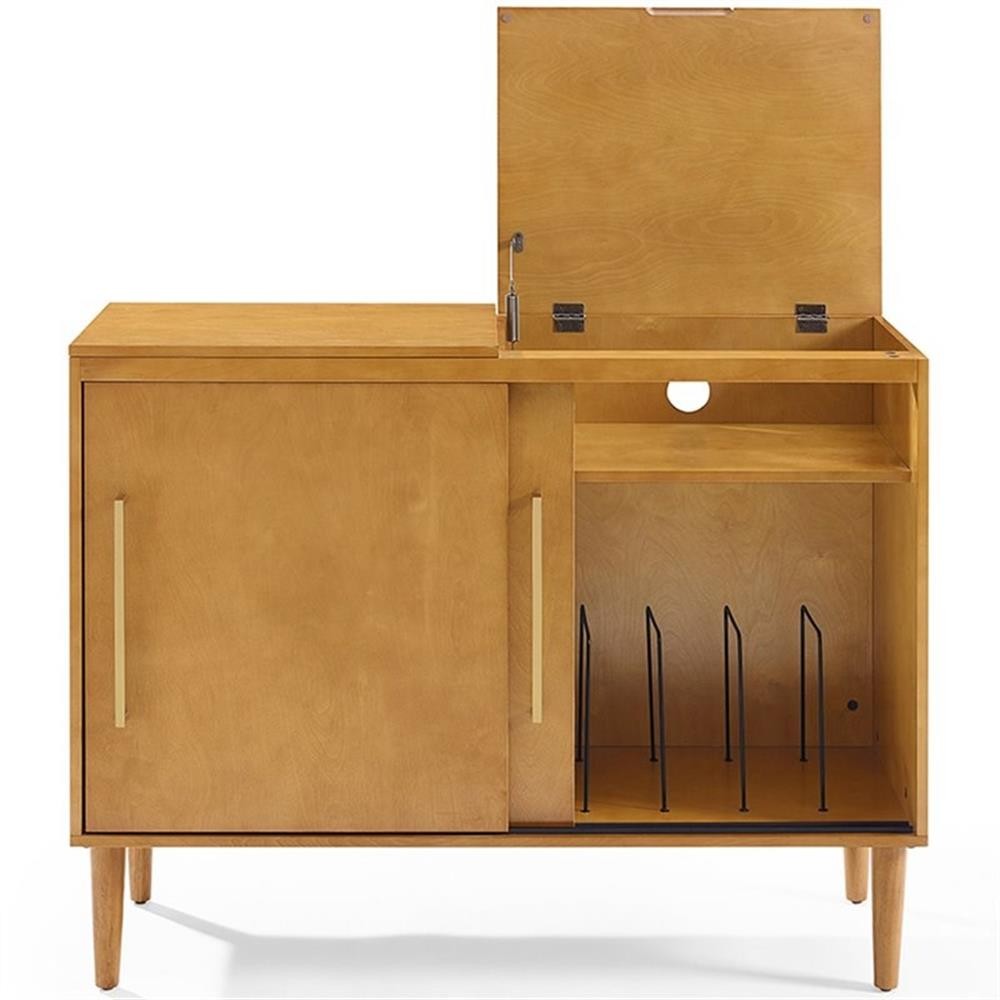 Home Square 2 Piece Solid Wood Media Console Table Set in Acorn Brown ...
