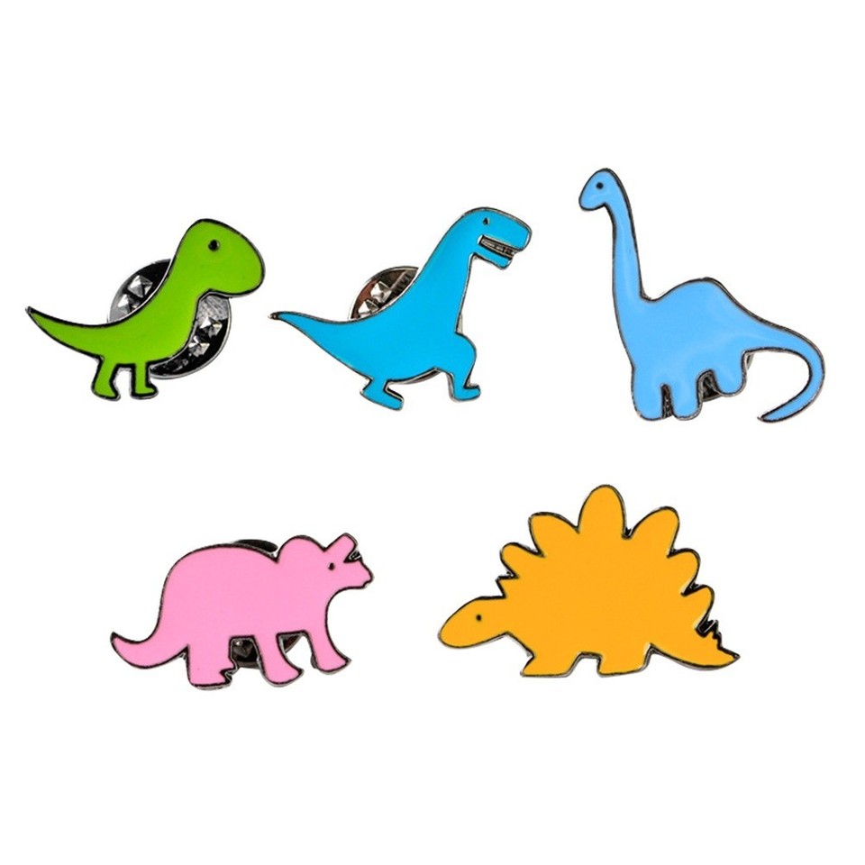 5 Pcs Dinosaur Enamel Pins Toy Cute Cartoon Animal Design Brooch | eBay ...