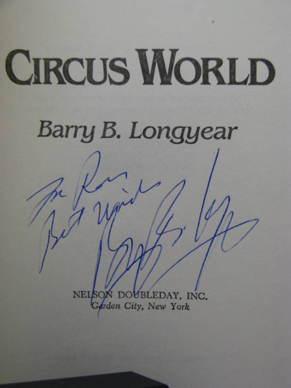 1st HB, signed by the author, Circus World by Barry B. Longyear (1980 ...
