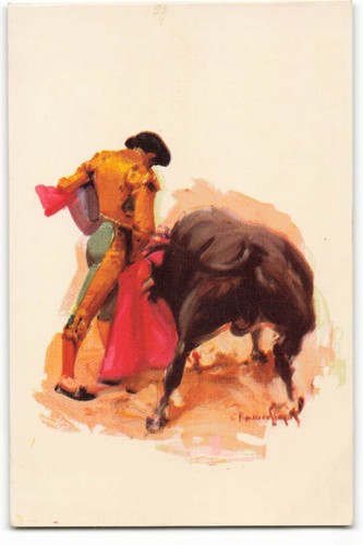 Postcard LA Veronica, Bullfighting artis signed Hecho Mexico unposted ...
